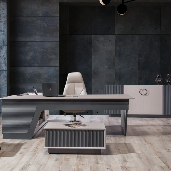 Birou managerial, Alfa Cream – intermobilifurniture