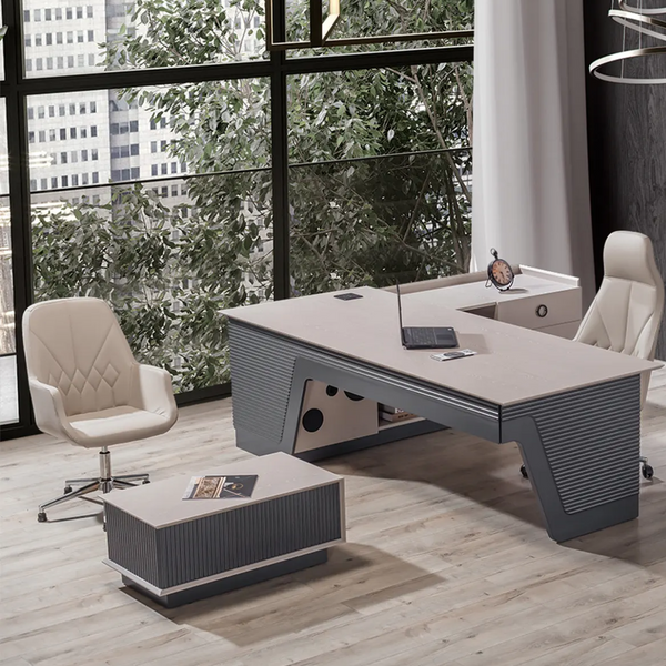 Birou managerial, Alfa Cream – intermobilifurniture