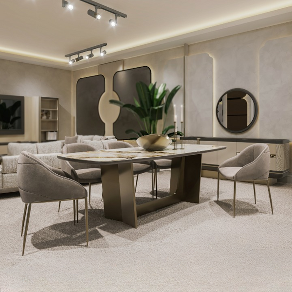 Set Masa de Dining de lux cu Scaune, Kano M – intermobilifurniture