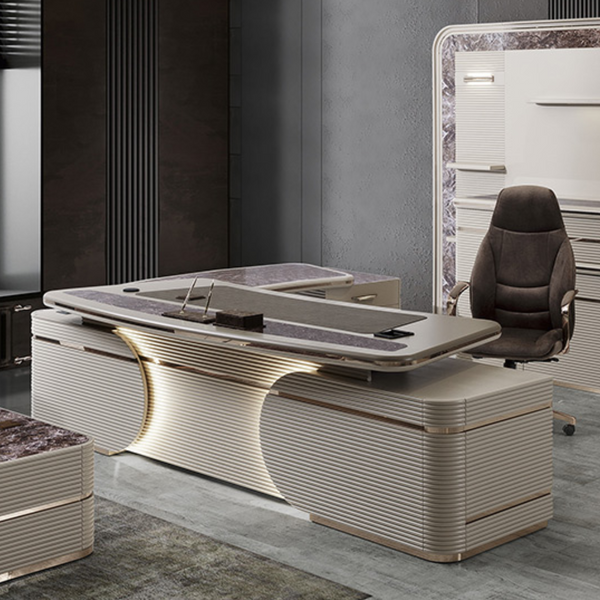 Birou managerial, Excelance Cream – intermobilifurniture